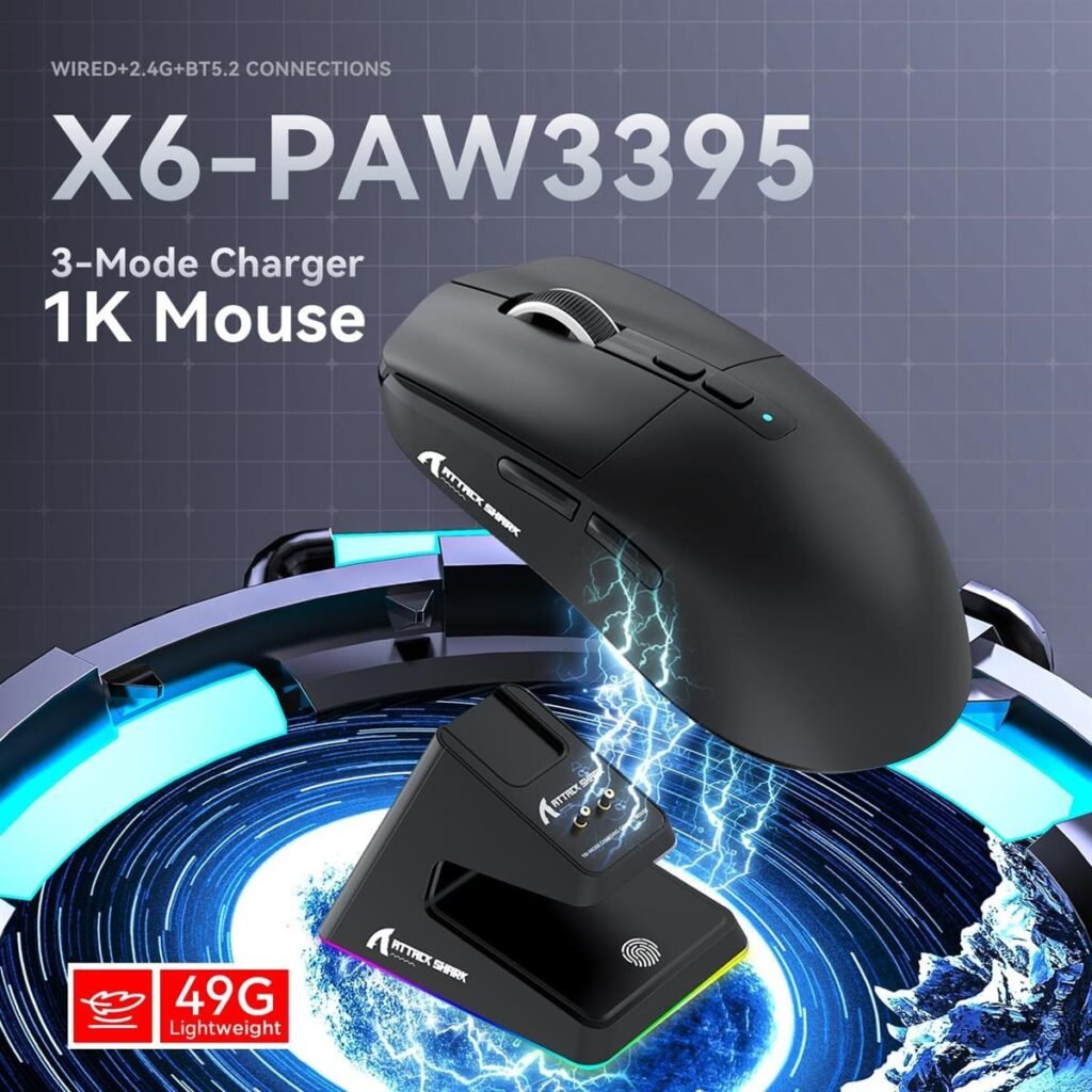 Attack Shark X6 Wireless Gaming Mouse - Black - Infinity Store Pakistan