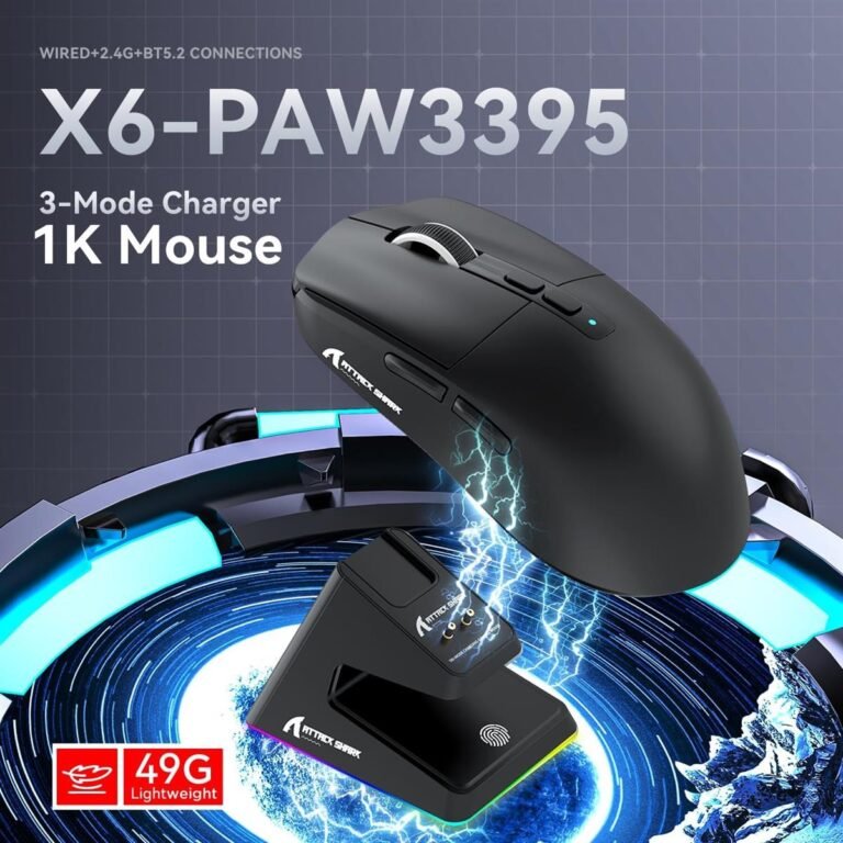 Attack Shark X6 Wireless Gaming Mouse - Black - Infinity Store Pakistan